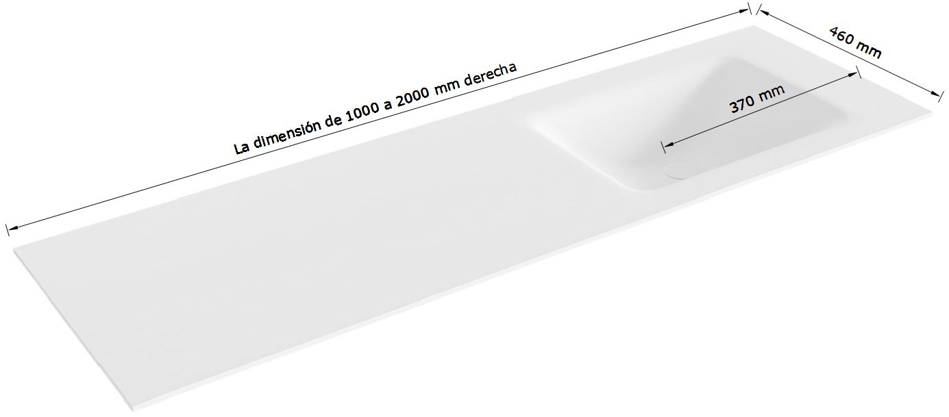 CLOUD Glace Lavabo encastrado de solid surface 181cm. Posición del ...