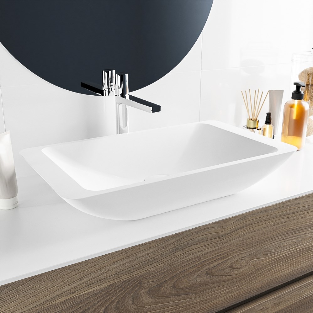 TOPI aufsatzwaschbecken solid surface 60cm farbe Talc / Talc.
