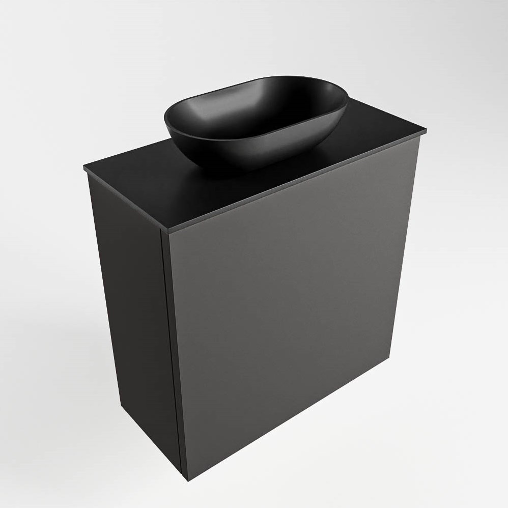 FOWY 23cm cloakroom vanity set Dark Grey. Basin POOLE position Left 1 tab hole color Urban | Urban.