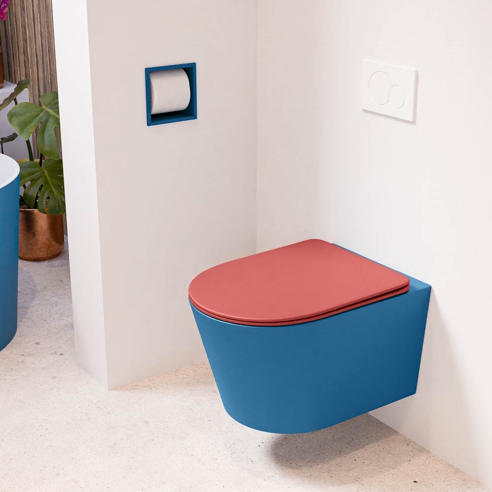 LAVIE Wall hung toilet single fire rimless deep flush Jeans. Toilet seat with quick release